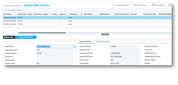 SOP - Electronic Invoices - Belgium