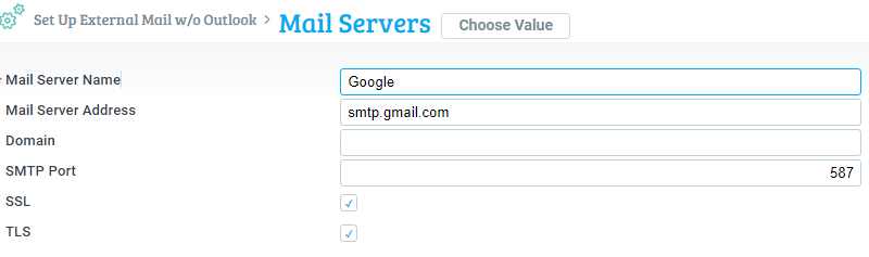 Setup Gmail for Version 22.0 and Below